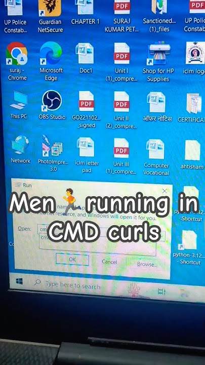 Men 🏃running in CMD curls #shots #trend #iclm #nielitccc #tricks #viral #newvideo #real #best # ...