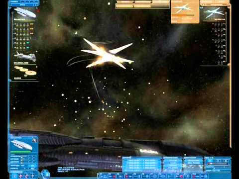 Battlestar galactica vs cylon's basestar - YouTube