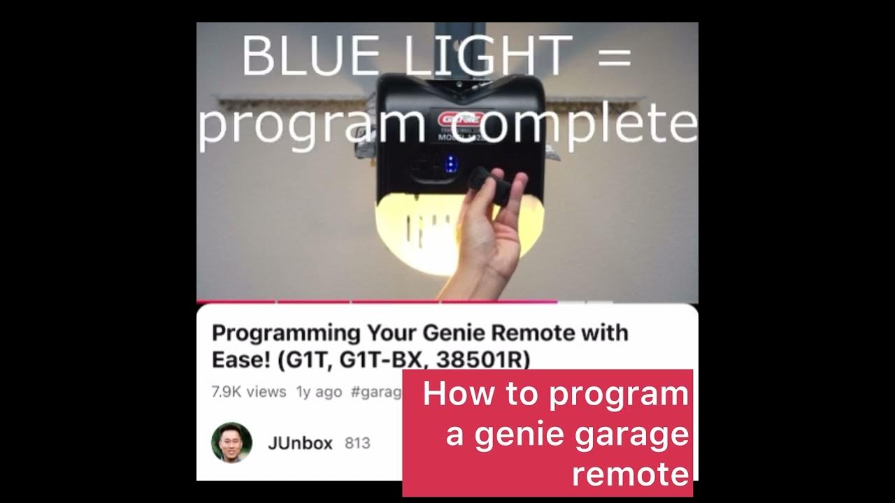 How to program a Genie garage remote - YouTube
