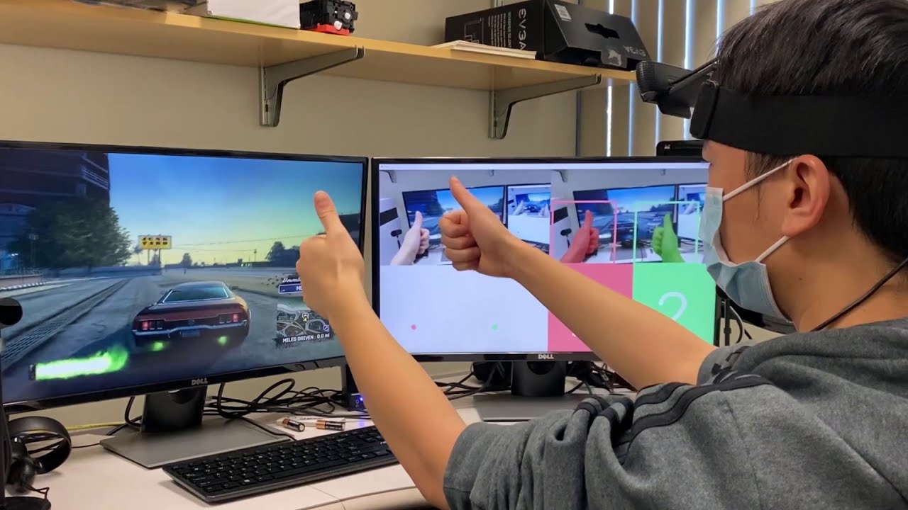 Two-hand Segmentation with Gesture Control Using a Webcam - YouTube