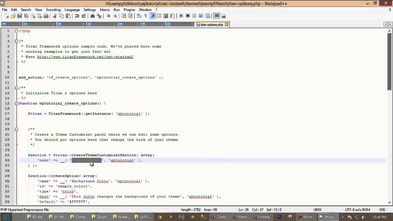 WordPress Bangla Tutorial Titan Framework Part 1 - YouTube