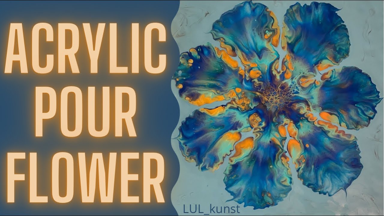 #50 Acrylic pour Flower / acrylic pouring / pouring bloom / pouring ...