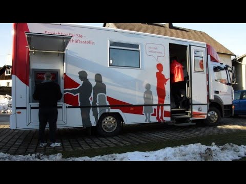 In rural Germany, 'mobile banking' means a bank on a truck - YouTube