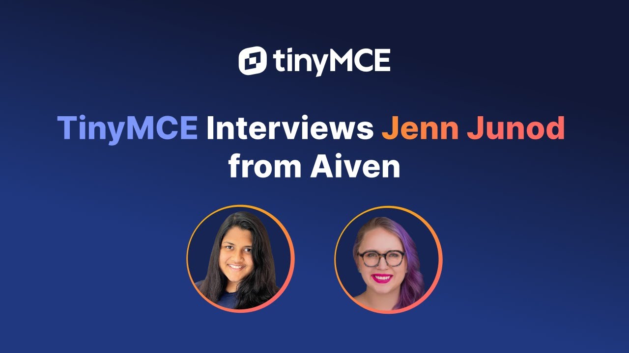 Frontend Nation 2024 Recap Tinymce Interviews Jenn Junod From Aiven Youtube