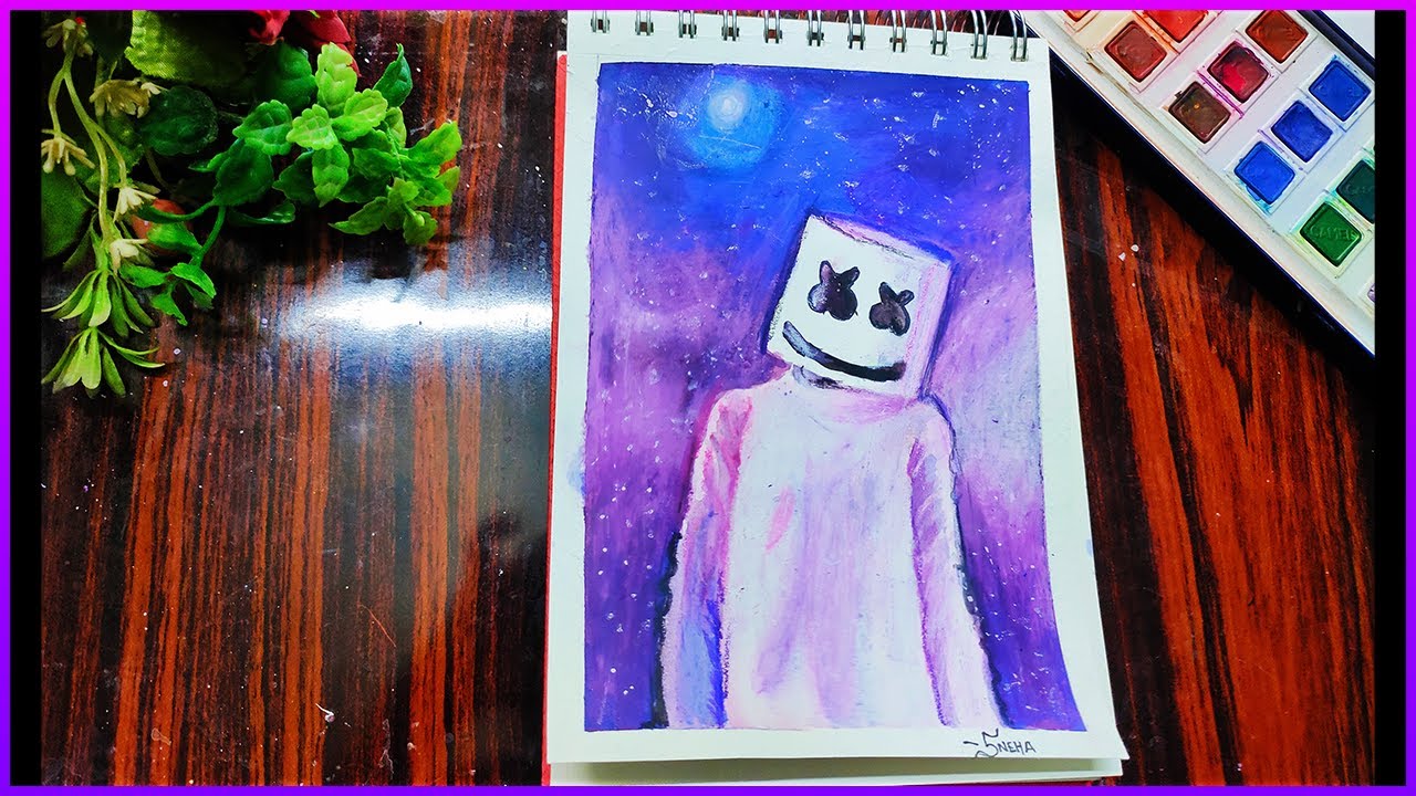 How to Draw Marshmellow || Marshmellow painting || Mellow's Sketch ...