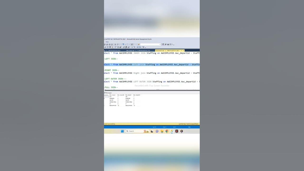 Sqljoins1inner Join 2 Left Join 3right Join 4left Outer Join Sql Viral Trending