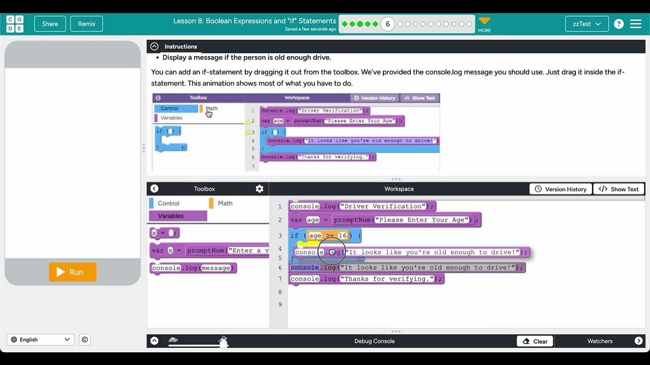 Code.org Event-Driven Programming Lesson 8 #6 - YouTube