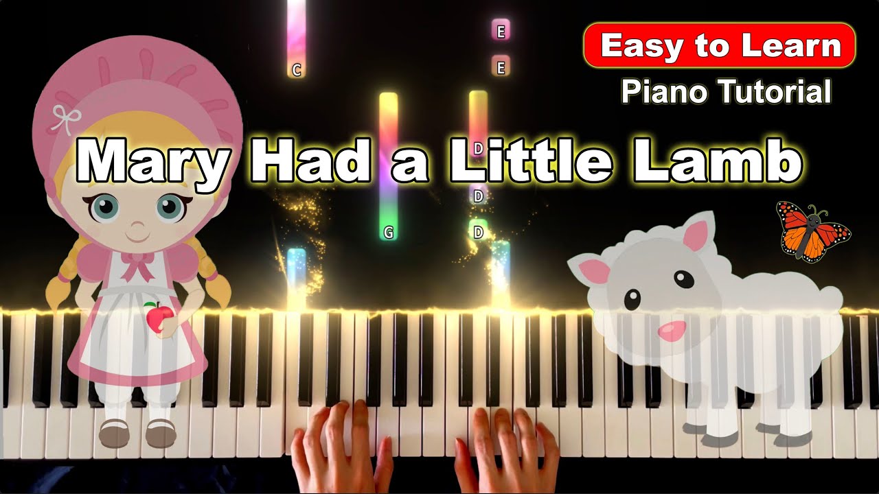 🎹 Easy Piano Tutorial【Mary Had a Little Lamb】Lyrics & Song Recorder ...