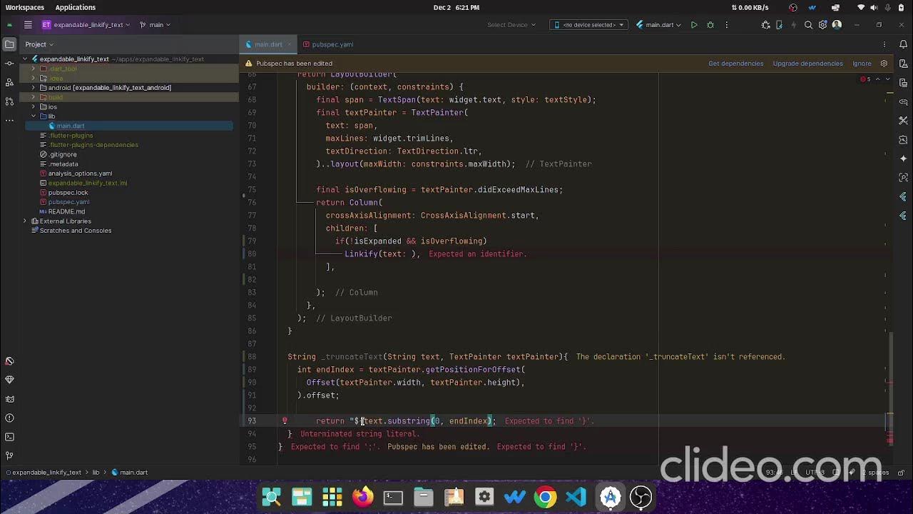 Expandable linking text in flutter - YouTube