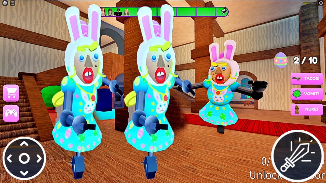 Escape Evil Stepmom Easter Update Egg Hunt Obby All Jumpscares Full Gameplay Roblox Youtube