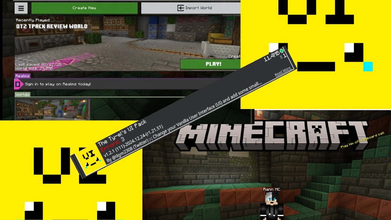 Texture pack UI di mcpe 1.21+ ringan dan berguna di survival the ty-el ...