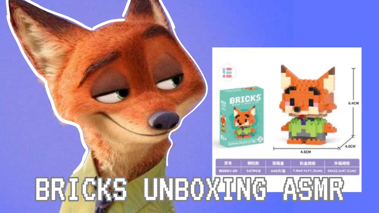 CUTE Shopee finds • Nick Wilde Nano blocks cartoon building bricks UNBOXING (ASMR) - YouTube