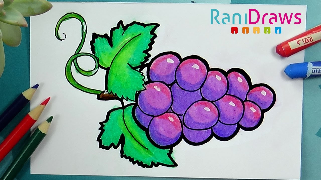 Cómo dibujar UVAS - Paso a paso - YouTube