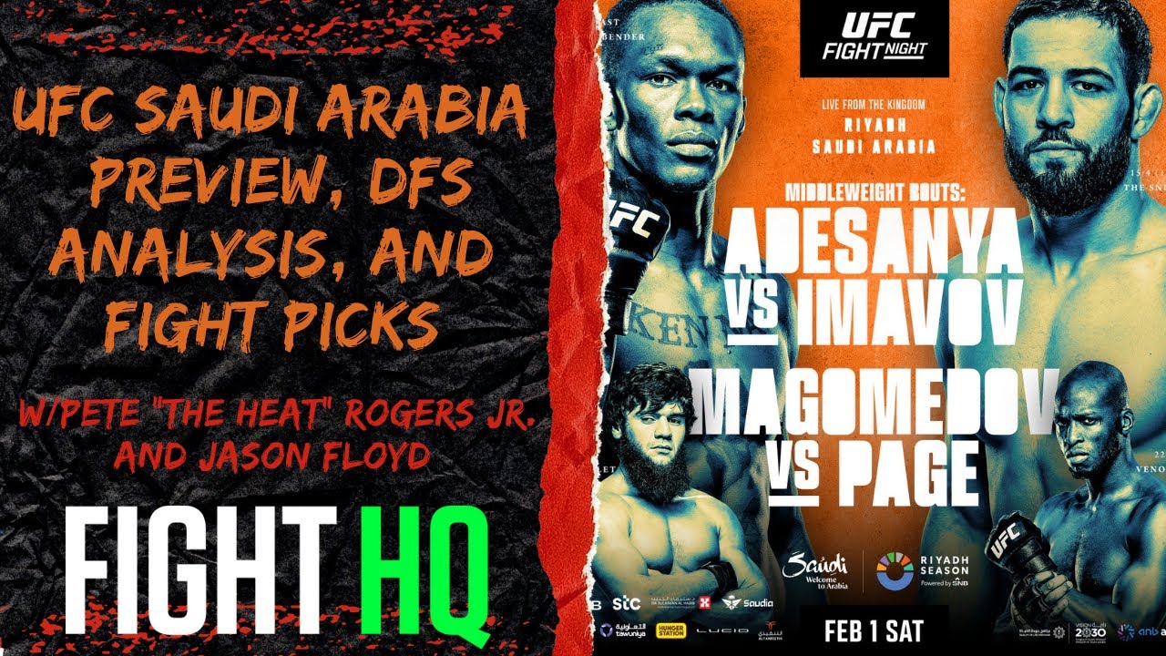 UFC Saudi Arabia Preview, DFS/Betting Analysis, and Fight Picks | Fight ...