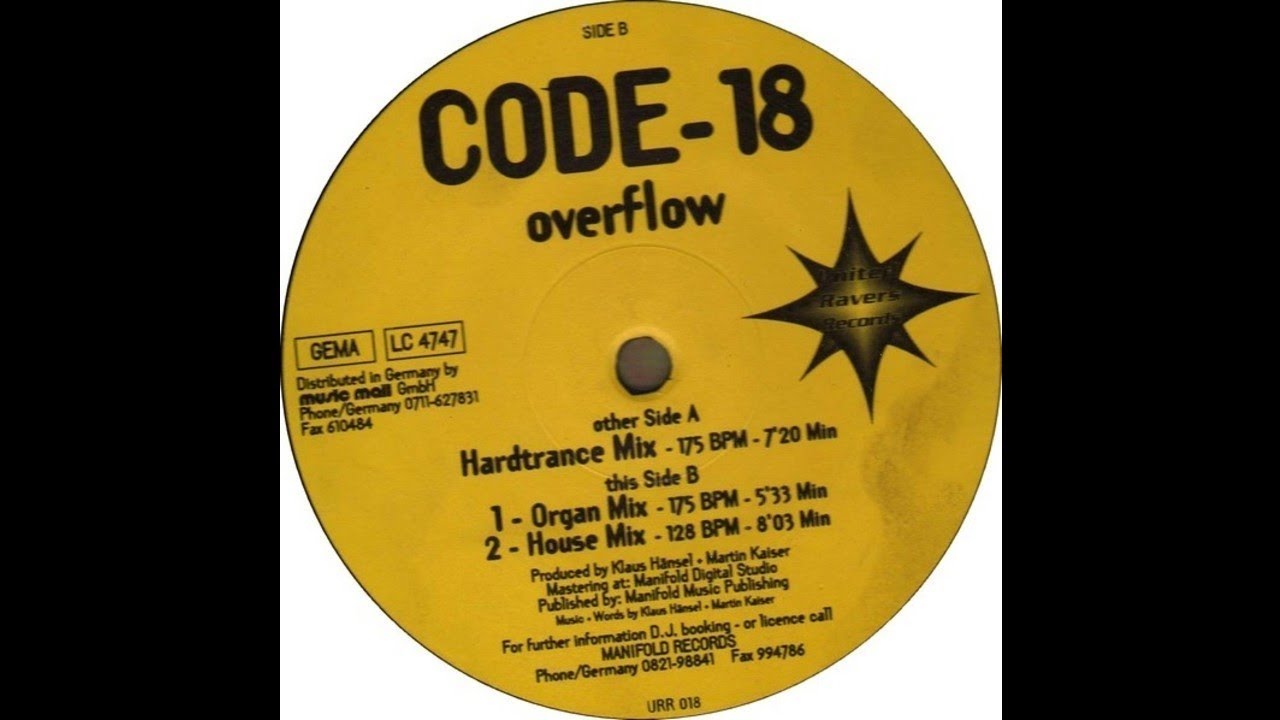 Code 18 - Overflow (Organ Mix) (Trance 1995) - YouTube