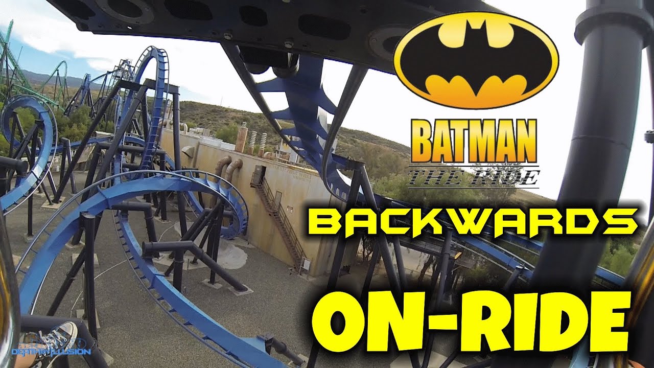Batman The Ride Backwards On-ride Front Seat (HD POV) Six Flags Magic ...