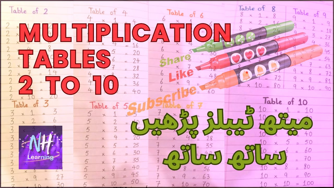 Multiplication tables 2 to 10 | Made Easy | NH Learning - YouTube