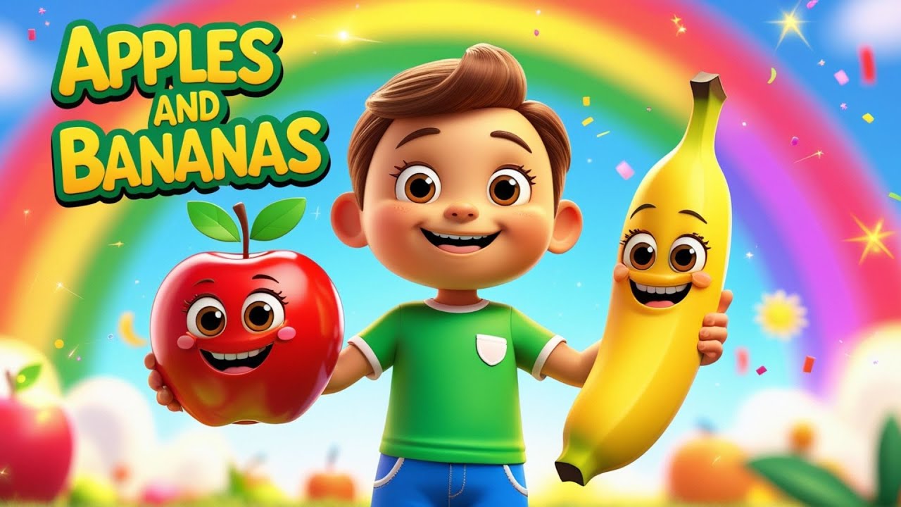 Apples and Bananas 🍎🍌 | Fun Vowel Song for Kids | Nursery Rhyme ...