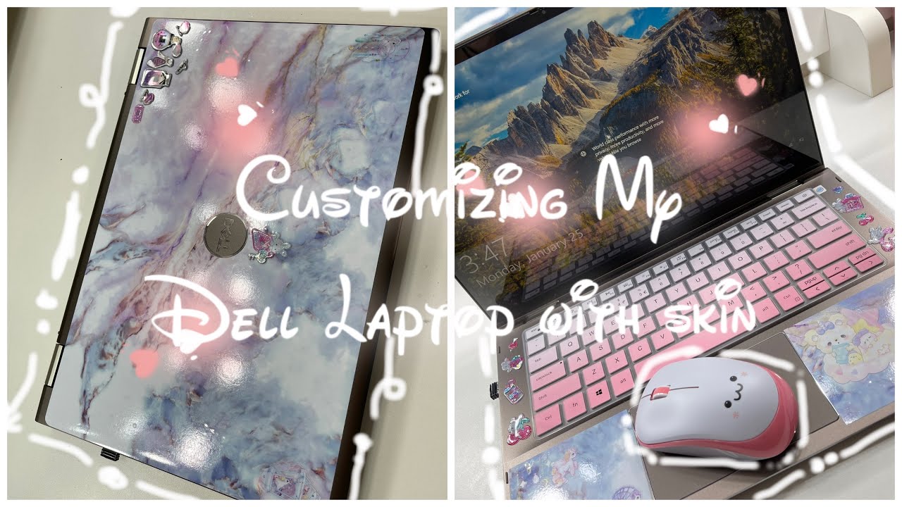 Decorating My Laptop into Marble Cuteness + Kawaii Accessories - YouTube