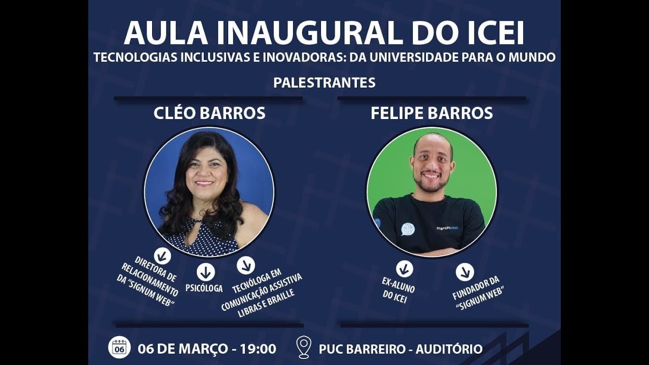 Aula Inaugural ICEI 1º/2024 - Tecnologias Inclusivas e Inovadoras: Da ...