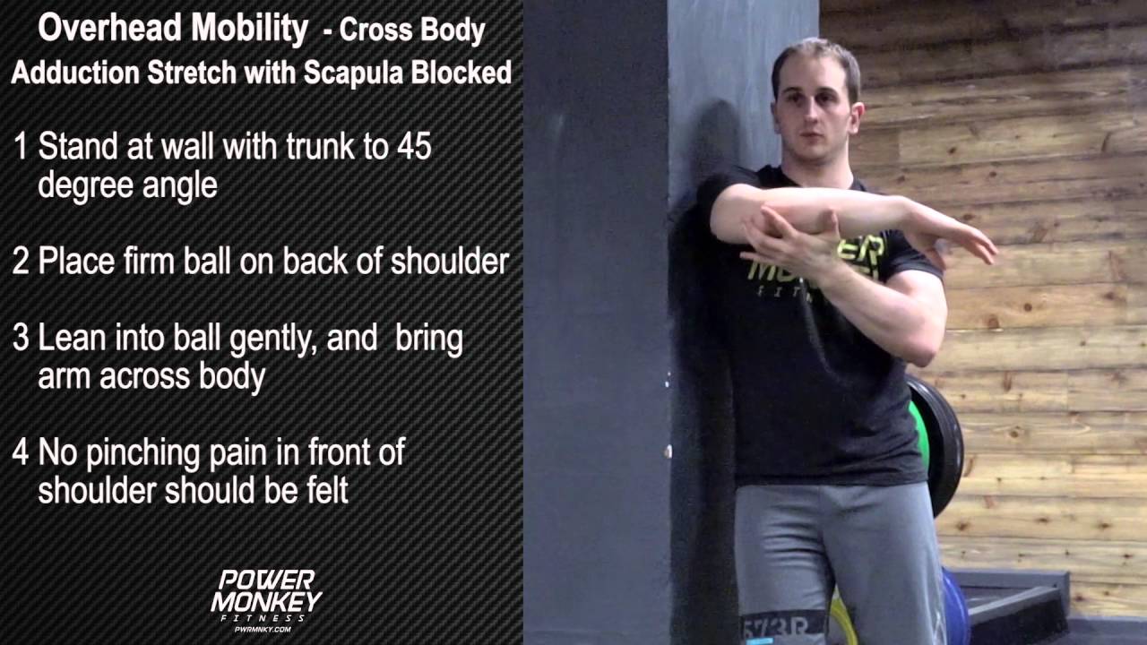 Overhead Mobility - Cross Body Adduction Stretch with Scapula Blocked ...