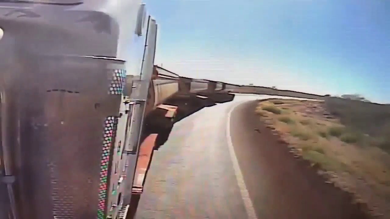 Australian Road Train (Quad side tipper)….Over she goes! - YouTube
