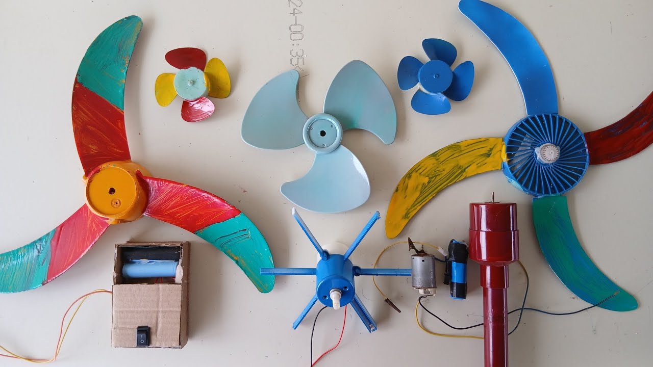 How to make a homemade mini fan from an old motor - install batteries ...