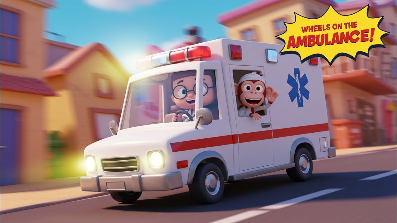 Wheels on the Ambulance 🚑 | Emergency Rescue Song for Kids | Fun ...