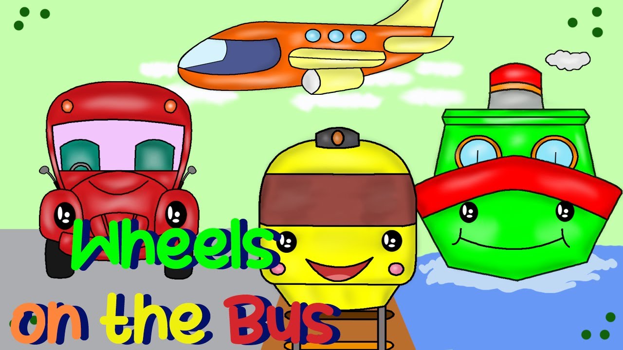 Wheels on the Bus | Animal Sounds for Children | Learn Animal Sounds ...