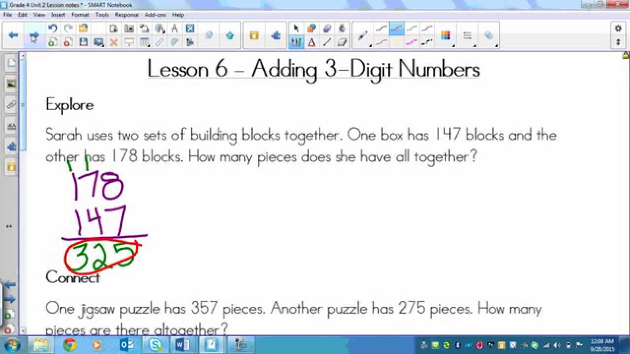 Grade 4 Math - Lesson 2.6 - Adding 3 Digit Numbers - YouTube