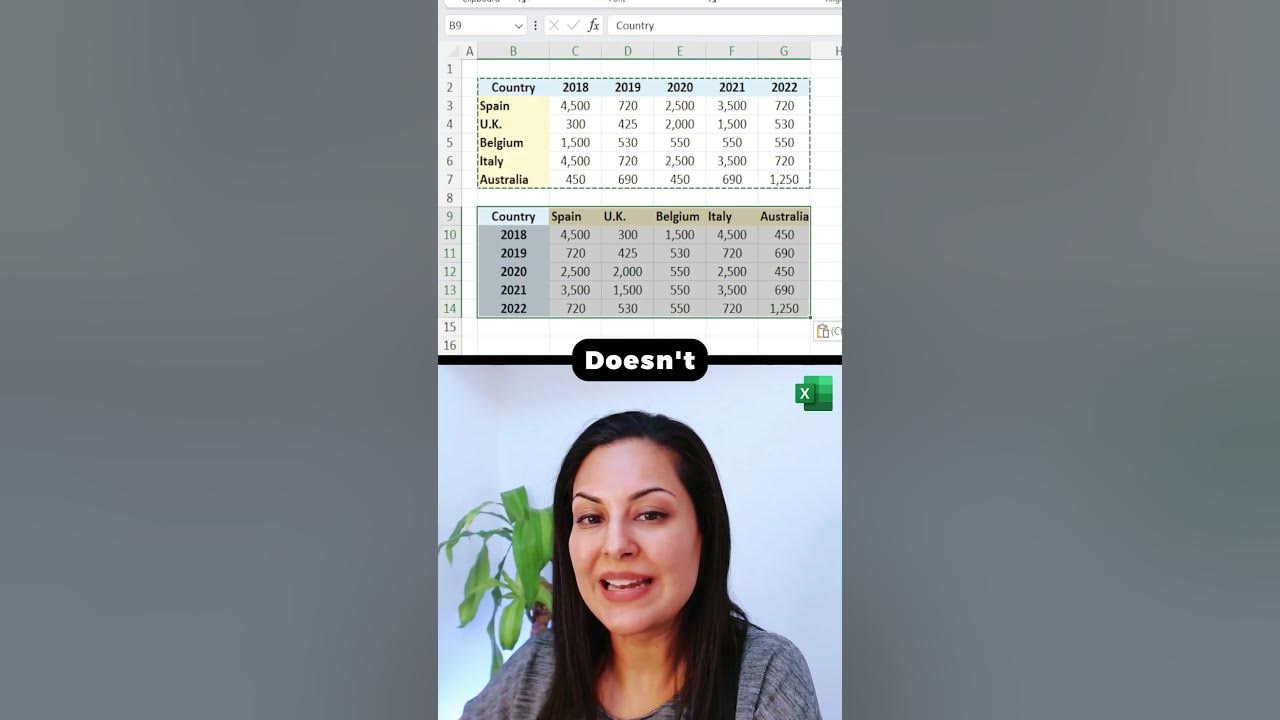 Quick Excel Trick To Swap Rows and Columns in Seconds! - YouTube