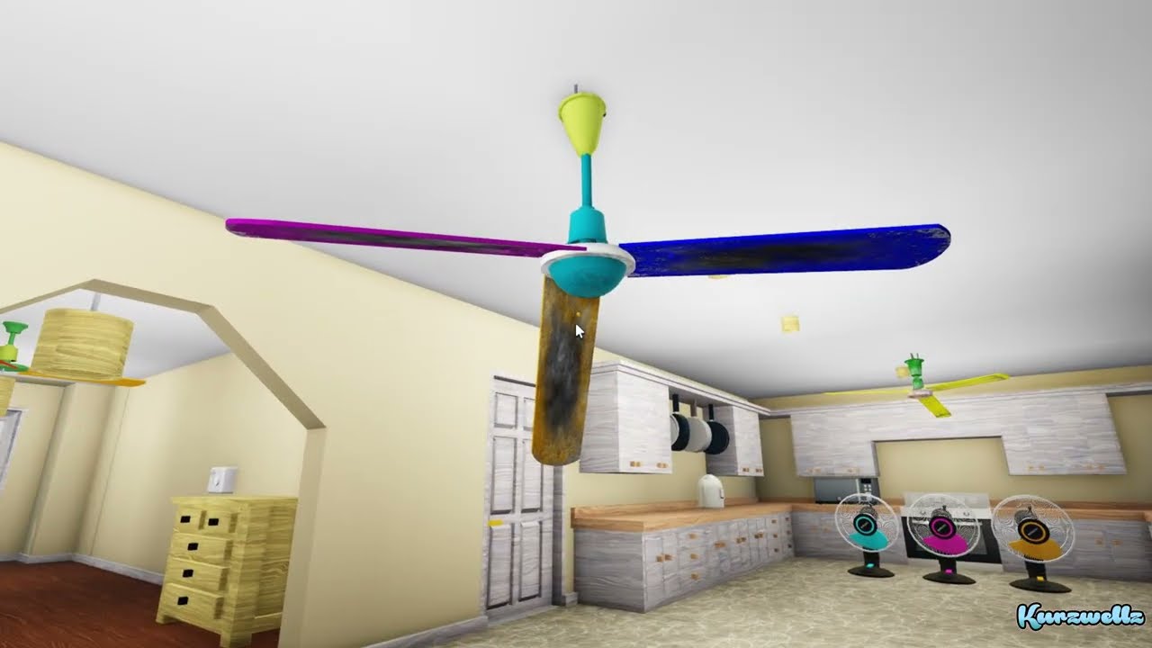 Wobbly Yellow Ceiling Fan, old Model, Rust, Very Rare! - YouTube