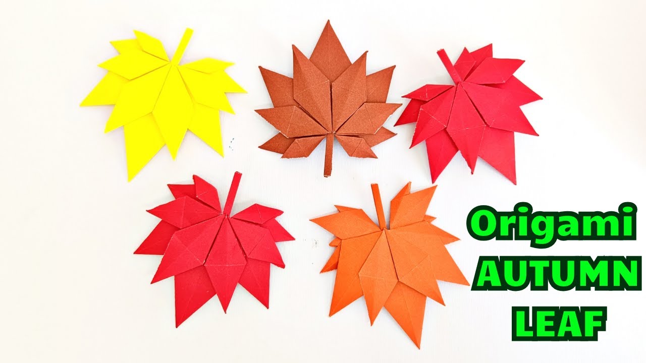 Easy autumn leaf origami | How to make a paper autumn leaf - YouTube