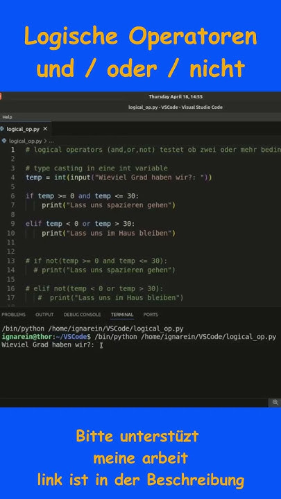 Python Kurs 10 - Logische Operatorn Die "and " Bedinung #mibamathematik ...