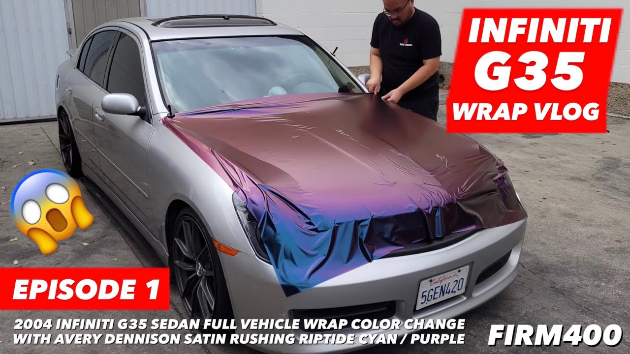 INFINITI G35 FULL WRAP WITH AVERY SATIN RUSHING RIPTIDE CYAN PURPLE ...