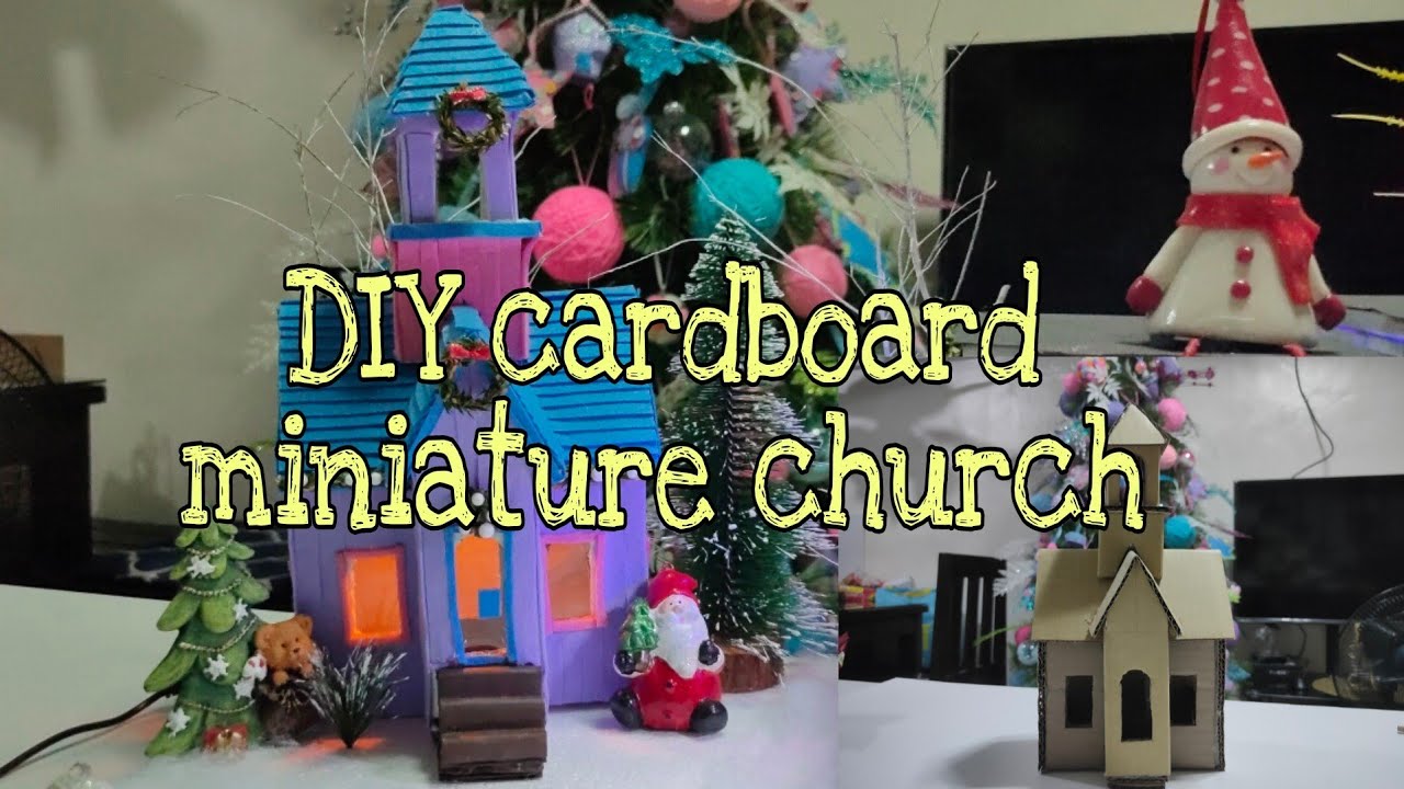DIY Cardboard Miniature Church || DIY Christmans Village Church - YouTube