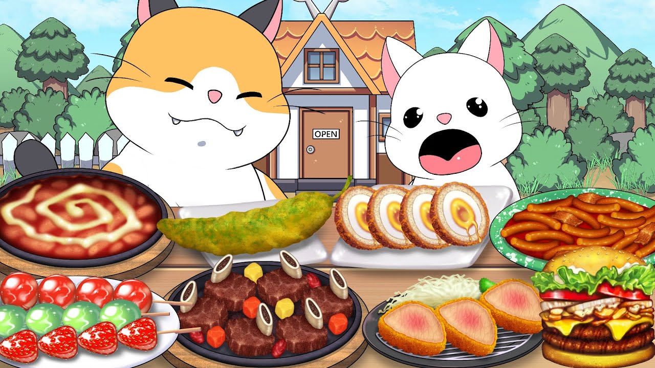 Food fighter cat Cooking & Mukbang ASMR Animation COMPLETE EDITION 6 ...