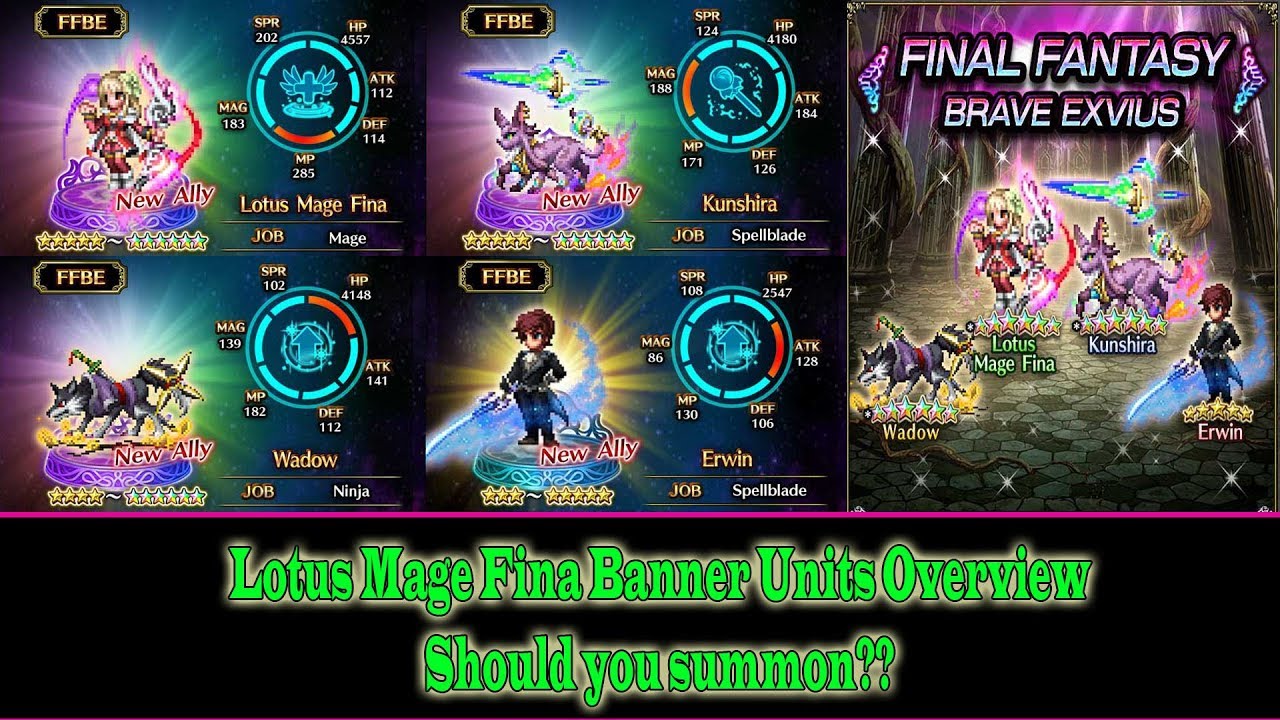 FF BE Lotus Mage Fina Banner Units Overview: Should you summon?(#360 ...