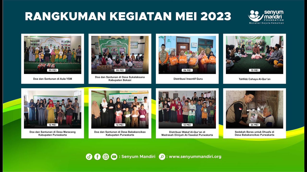 RANGKAIAN KEGIATAN BULAN MEI 2023 | YAYASAN SENYUM MANDIRI - YouTube