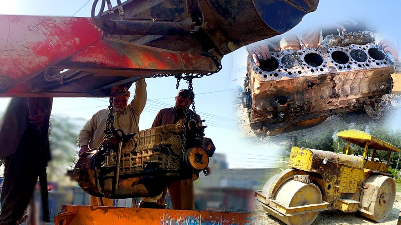 6 Cylinder Monster Road Roller #Engine Teardown | Road Roller Engine ...
