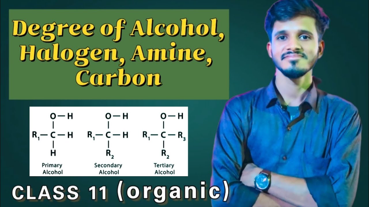 Degree of alcohol, carbon, halogen, amines। Class -11। Organic ...
