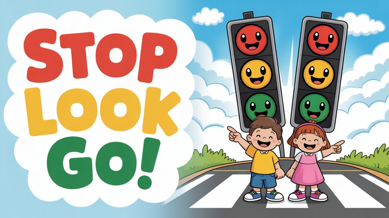 Stop, Look, Go! Traffic 🚦 Light Song for Kids | Learn Road Safety - YouTube