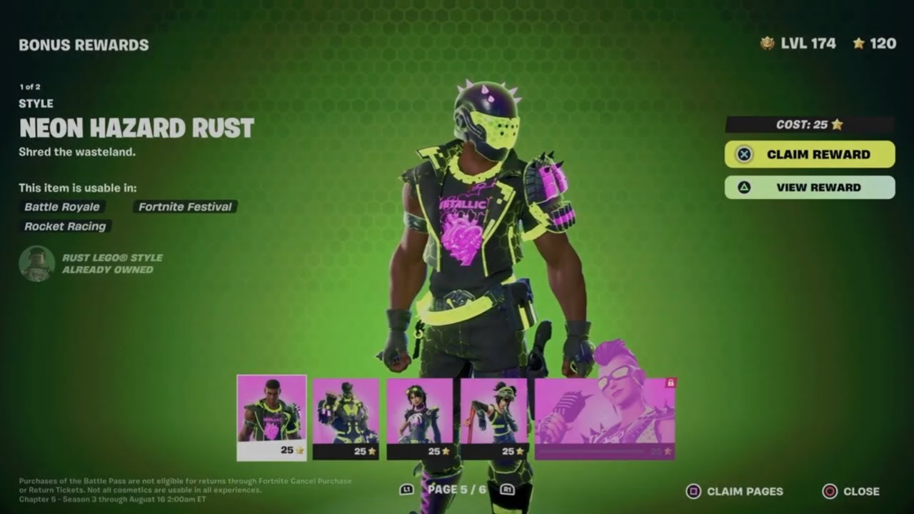 How to Unlock Neon Hazard Rust Skin Style in Fortnite | Battle Pass ...