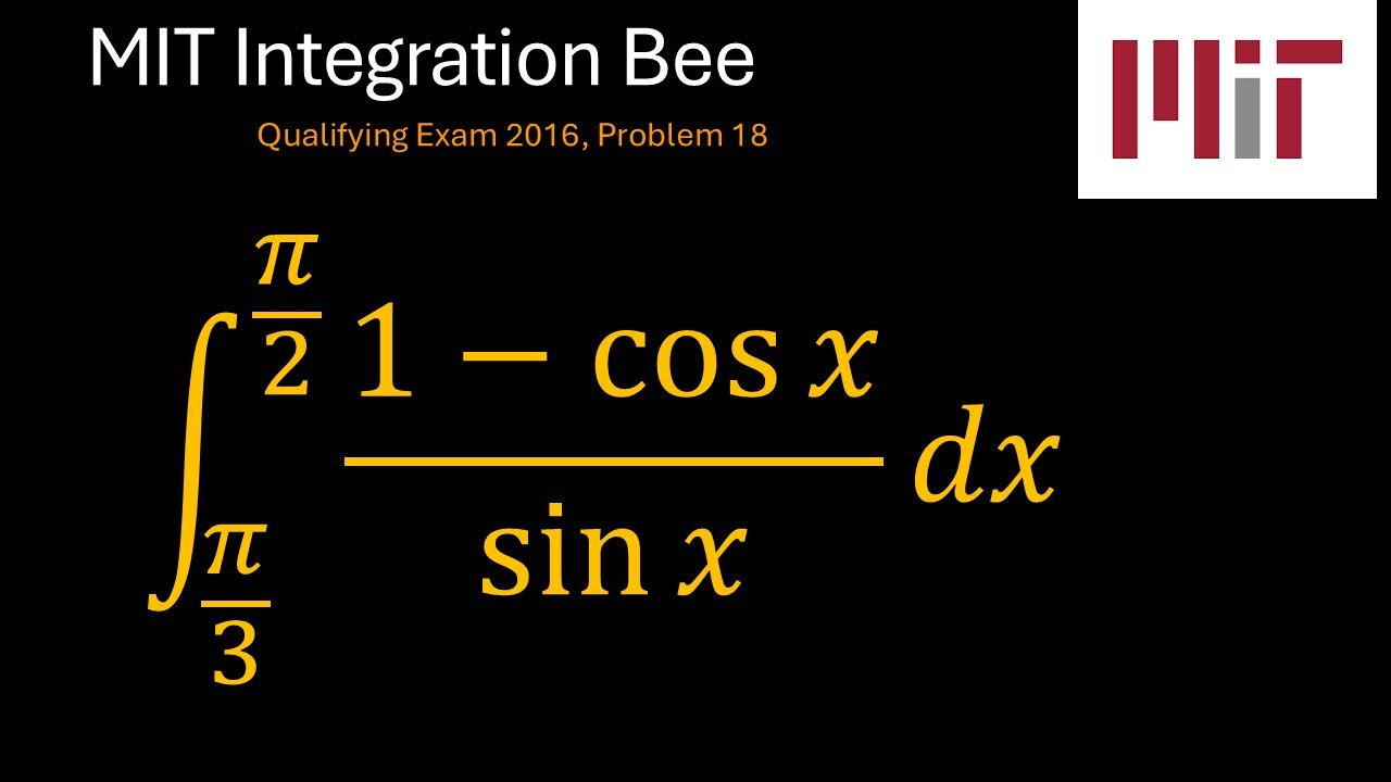 MIT 2016 Integration Bee Qualifying Exam, Problem 18 - YouTube