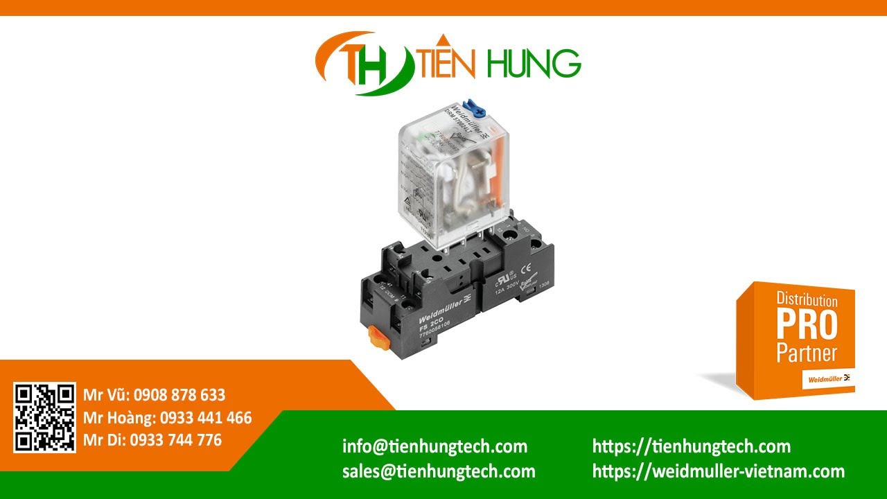 WEIDMULLER - RƠ LE DRM270024LT - 7760056069 & CHÂN ĐẾ RƠ LE FS 2CO ...
