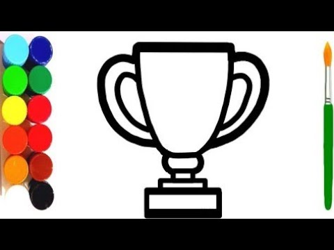 How To Draw Trophy🏆 For Kids And Toddlers | Trophy Drawing and Coloring ...