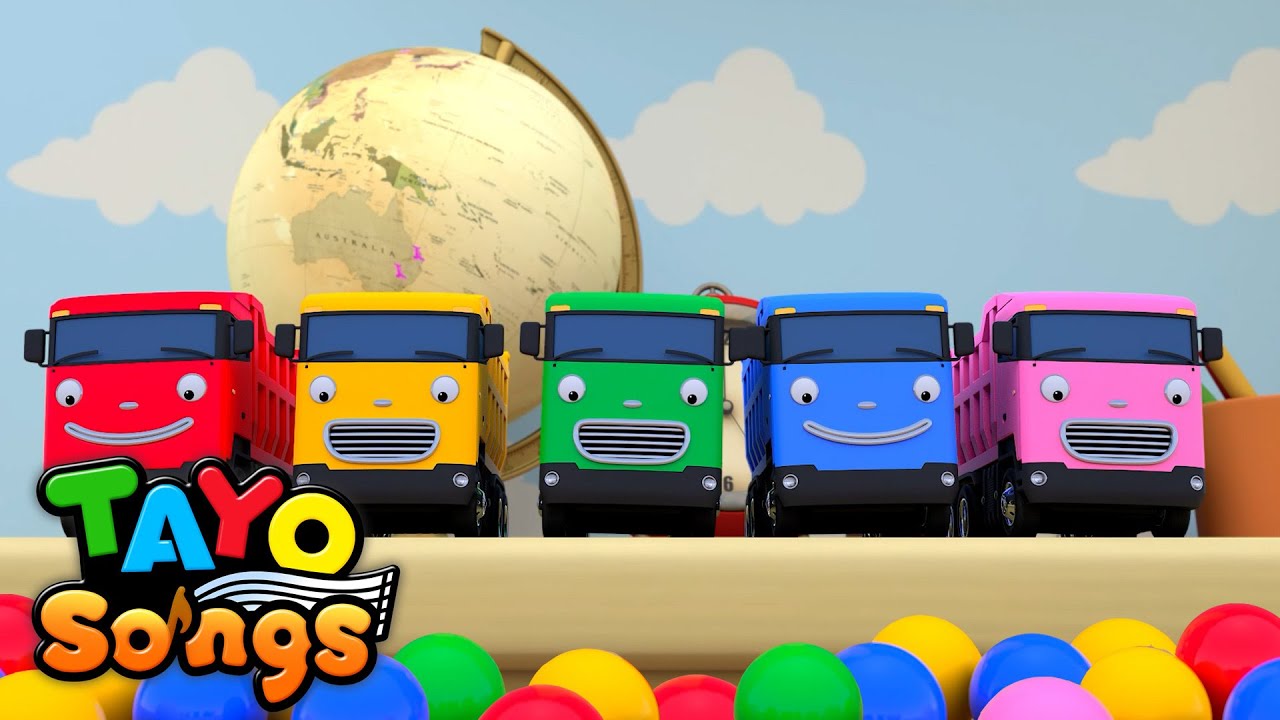 Learn Colors with Tayo🌈 | Colorful Vehicles Songs 3 | Truck, Helicopter ...