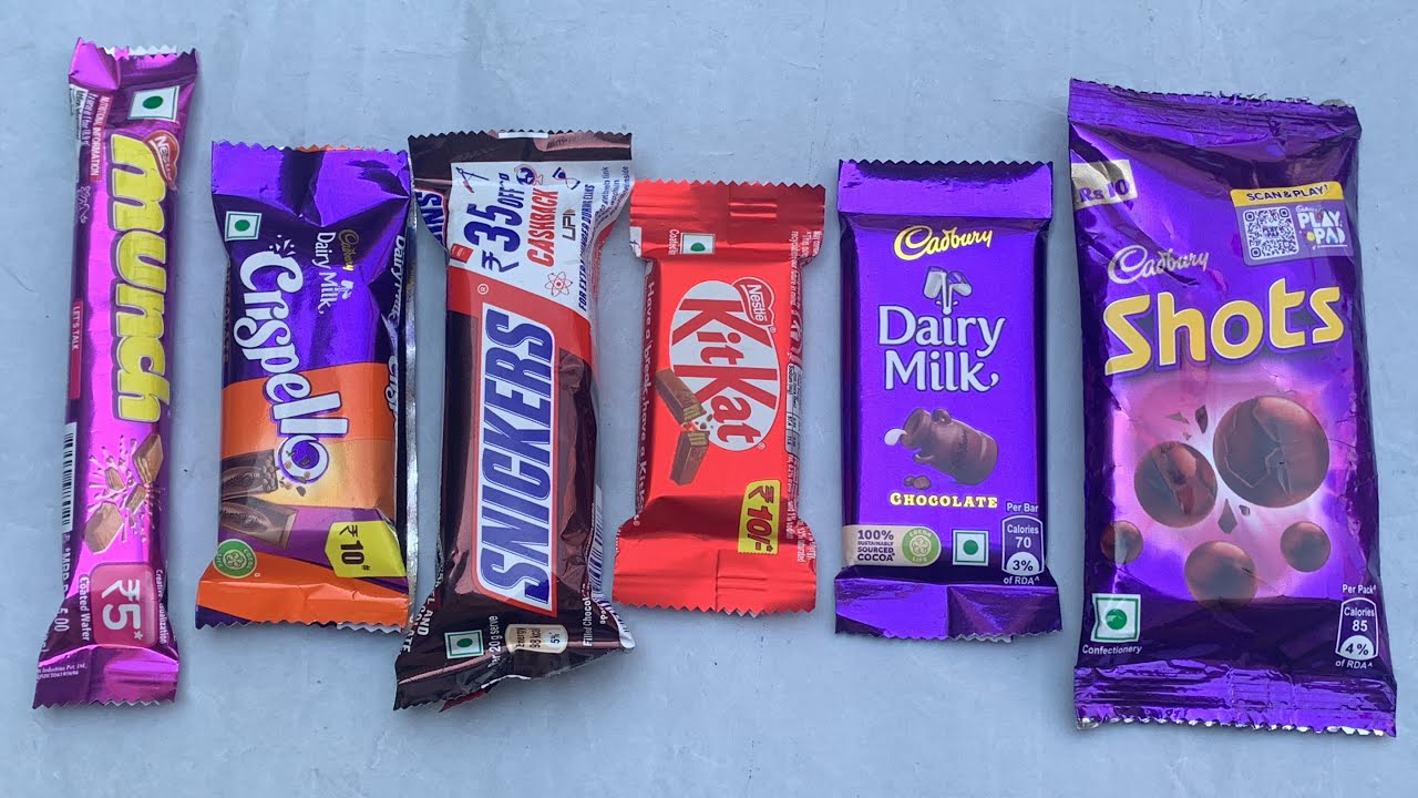 Munch dairy milk kit kat shots Crispello snickers - YouTube