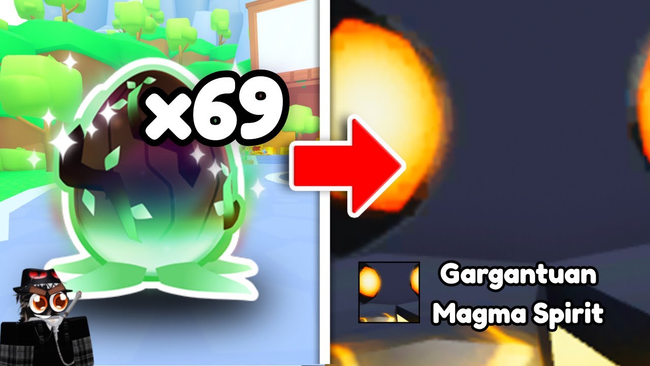 HATCHING 69 GARGANTUAN MAGMA Spirit Eggs In Pet Simulator 99! - YouTube