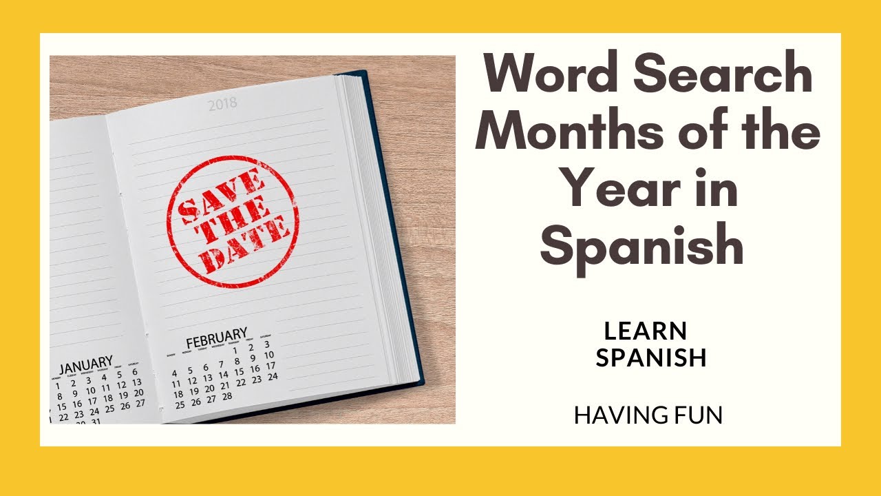 Months of the year word search game in Spanish - YouTube